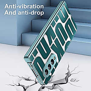 Compatible with Samsung Z Fold4 Phone Case with Built-in Screen Protector | Hinge Protection | Full Body Ultra-Thin Anti-Scratches Shockproof Protective Cover for Samsung Galaxy Z Fold 4 5G, Green