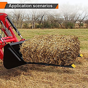 Clamp-On Pallet Forks 60" Total Length 4000 LB Capacity Heavy Duty Front Loader Forks for Loader Bucket Skid Steer Tractor