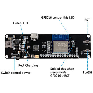 2pcs for WeMos D1 ESP8266 Mini WiFi Module ESP WROOM 02 Motherboard with 18650 Battery Slot Compatible with NodeMCU