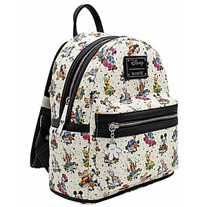 Loungefly - Disney - Mickey Mouse and Friends - Tattoo Art - Mini Backpack Purse, Multicolor