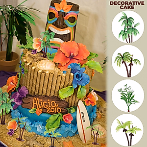 Quancru 10Pcs Miniature Coconut Palm Tree Model Artificial Greenery Plant Decoration DIY Train Railway Building Diorama Sandbox Cake Topper Landscape