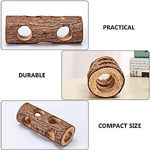 POPETPOP Rabbit Toys Rabbit Toys Rabbit Toys 2pcs Natural Wooden Hamster Tunnel Tube Toy Forest Hollow Tree Trunk (15cm+20cm) Rabbit Toy Teething Toys Bunny Toys