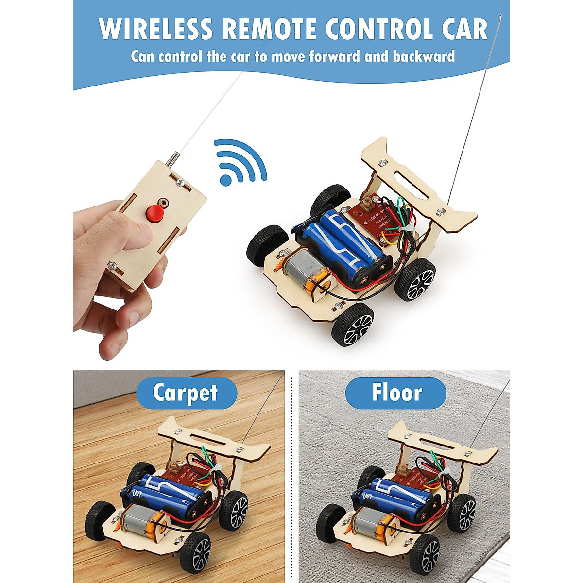 Poraxy STEM Model Car Kits, Toys for Boys Age 8-12, 5 in 1 Kids Wood Building Kit 8-10, 3D Wooden Puzzles, Educational Science Crafts Kits, Birthday Gifts for 8 9 10 11 12 13 14 Years Old Boys