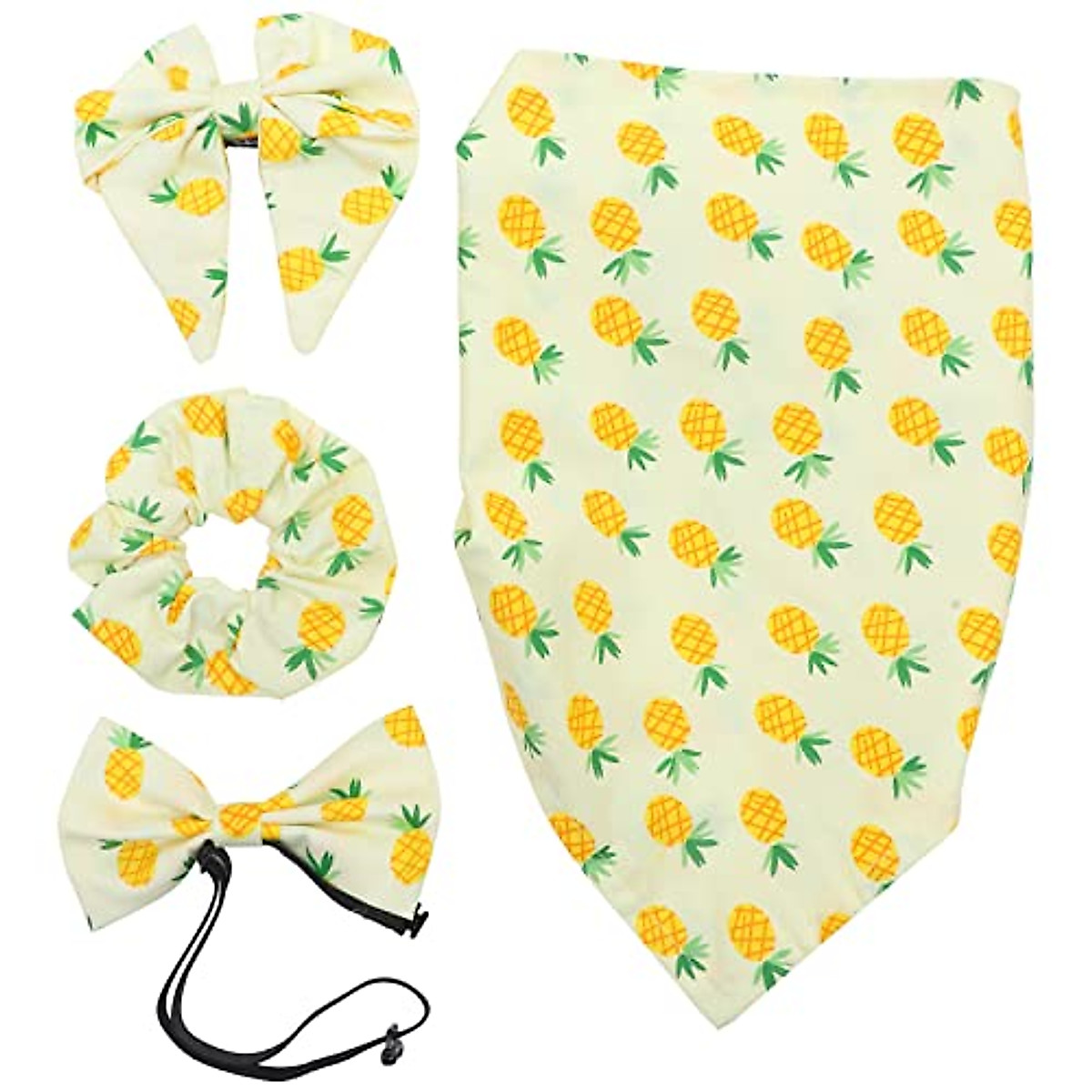 POPETPOP 1 Set of Fruit Pet Bandana Triangle Hawaiian Style Cat Kerchief Scarf Puppy Grooming Bowties Hairband Collar Bibs Set Costume Accessories for Dogs Cats