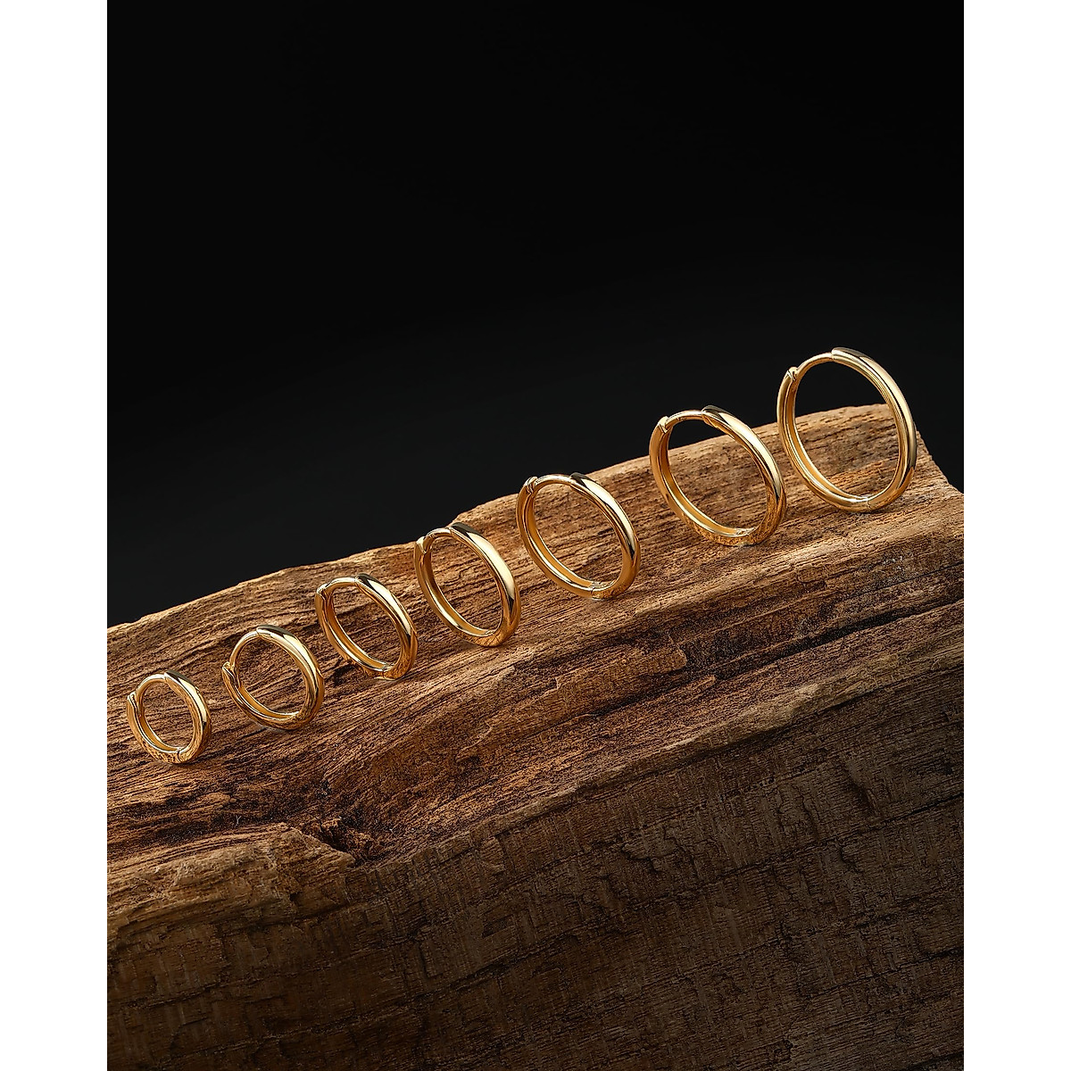 Jewseen 14K Gold Tiny Hoop Earrings Huggie Hoop Earrings 20G Small Endless Hinged Hoops for Earlobe 6mm 8mm 10mm Septum Hoop Septum Ring Cartilage Helix Earrings Nose Hoop for Women Men