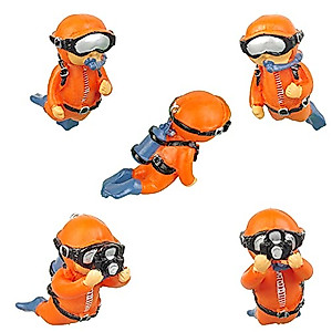 ZUOFANG 2Pcs Floating Aquarium Decorations, Small Fish Tank Decorations Decor, Betta Fish Toys for Fish Tanks Accessories, Cute Miniature Little Diver