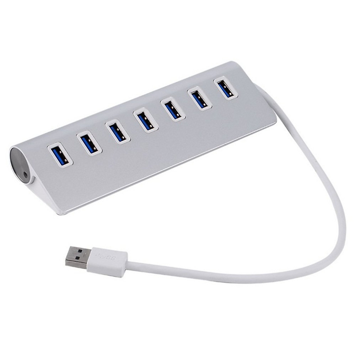 High Speed USB 2.0 Hub Premium 7-Port Portable Aluminum Hub with 60cm USB 2.0 Cable for iMac, MacBooks, PCs and Laptops
