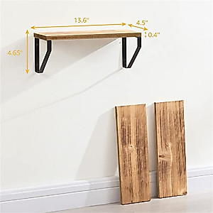 TFER Floating Wall Shelves for Bedroom/Bathroom, Set of 3, Hanging Shelf for Living Room/Kitchen/Laundry Room, Wall Mounted Shelves, Rustic Wood Shelves Great Value for Home