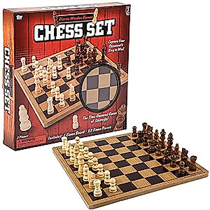 Classic Wooden Board Games, Great for Prizes, 10" (10" Wooden Chess)