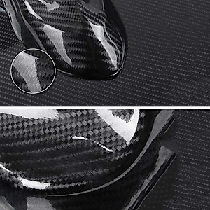 LZLRUN 7D Carbon Fiber High Gloss Vinyl Wrap Sticker with Air Realease Bubble Free Anti-Wrinkle Come with Installation Tool (1FT x 5FT)