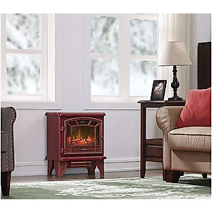 Duraflame Electric Freestanding Infrared Quartz Fireplace Stove, Red