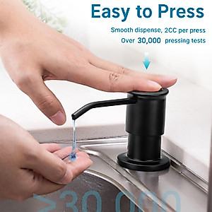 Tiilan Soap Dispenser for Kitchen Sink, Built in Dish Soap Dispenser Pump Set, detergent dispensers w/ 17oz Bottle and 47.2-Inch Extension Tube - Stainless Steel, Black