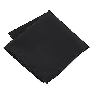 John William Clothing 100% Silk Woven Black Pocket Square Handkerchief