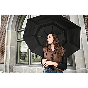 ShedRain WindPro - Vented Auto Open Auto Close Portable Compact Travel Umbrella for Rain and Wind with Teflon