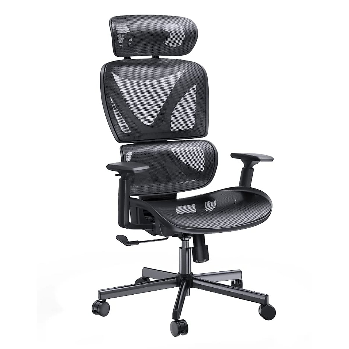 NOBLEWELL Ergonomic High Back Mesh Chair for Office Computer with Lumbar Support, 3D Armrest, Double Backrest and Adjustable Headrest