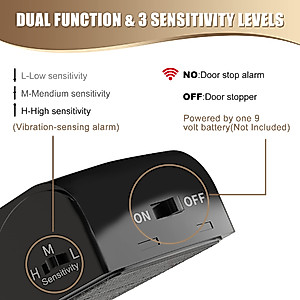 AceMining Upgraded Portable Door Lock & Black Door Stop Alarm