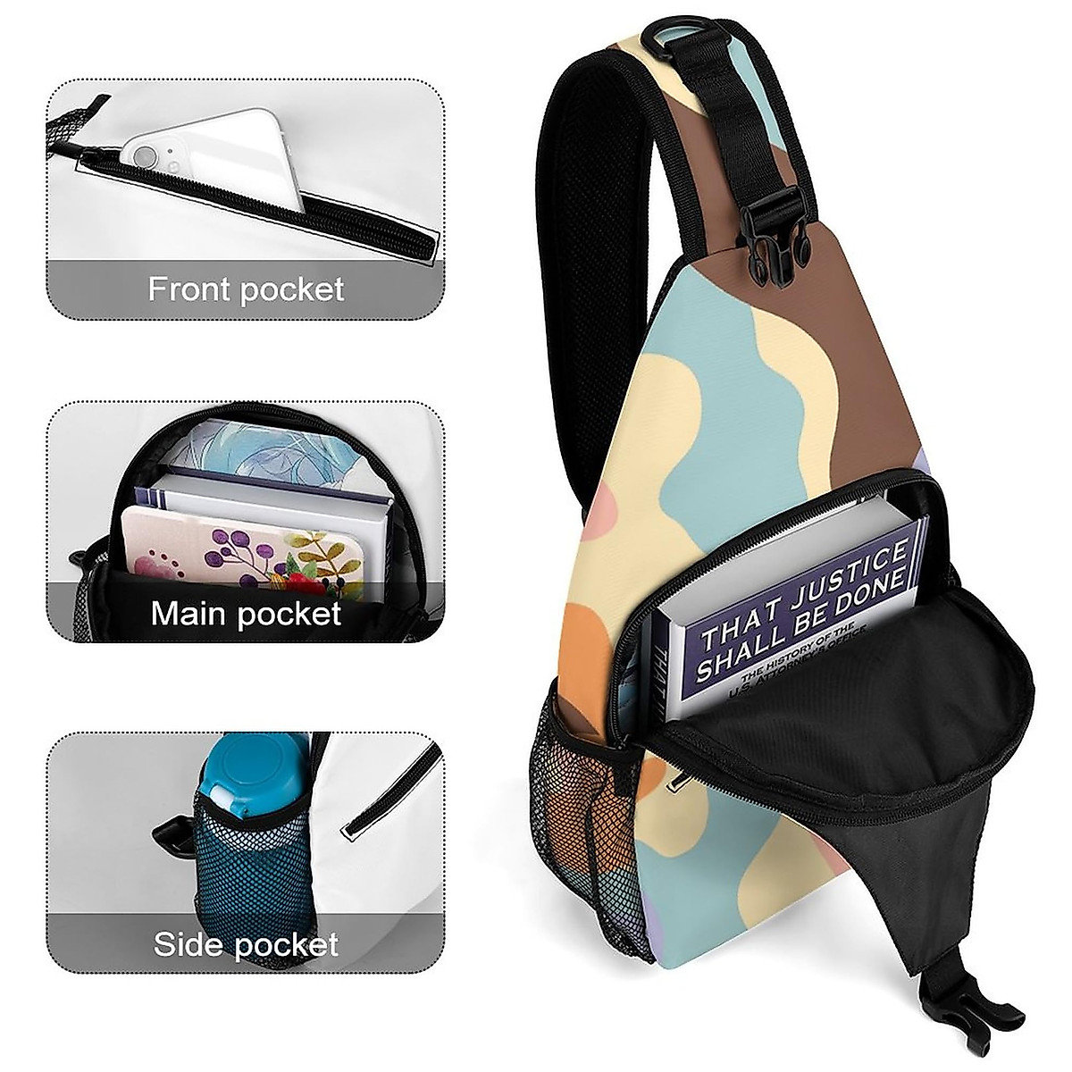 Jooley Sling Bag for Women Men Travel Hiking Daypack Crossbody Sling Backpack with Adjustable Strap Travel Sport Chest Bag (Military Green)