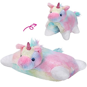Glow Guards 16" Rainbow Unicorn Stuffed Animal Cute Soft Lovely Colorful Plush Toy Pillow Bedtime Sofa Decors Birthday Christmas Children's Day Gifts for Toddlers Kids