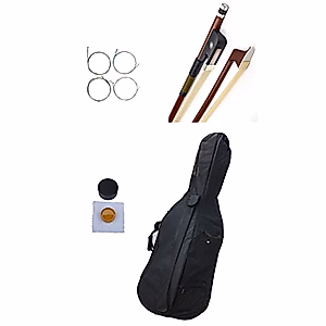 Yinfente advance Cello 4/4 Solid Maple Spruce wood Ebony Cello Parts hand made cello With Cello Bag Bow Black Violincello (blue)