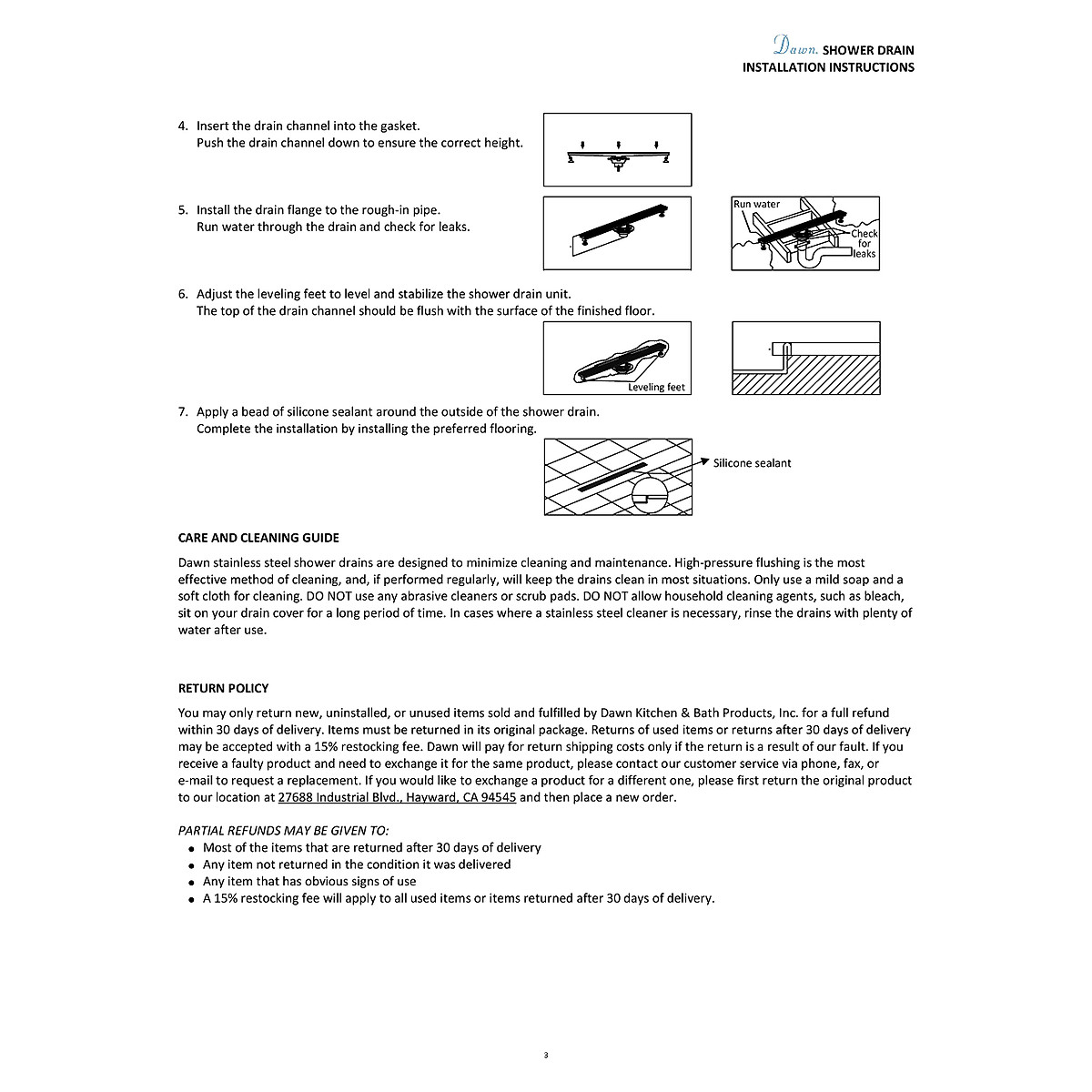 Dawn LYE320304 Yangtze River Series Linear Shower Drain, 32-Inch