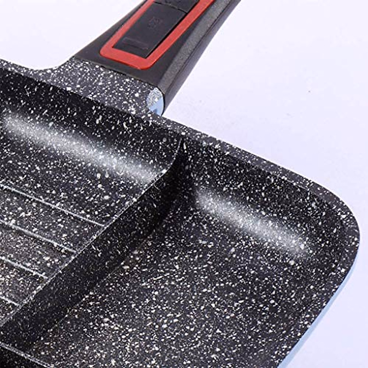 ZHYHSM-111 Frying Pan, Master Pan Non-Stick Divided Grill/Fry/Oven Meal Skillet, Black, Suitable for Cooking Eggs, Bacon, Pancakes