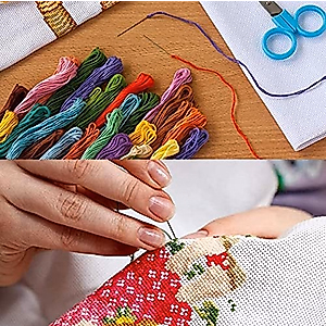 Glowing Butterfly Rose Stamped Cross Stitch Kits-red yellow rose flower Needlepoint Counted Cross Stitch Kits for Beginners Adults Patterns Dimensions Embroidery Kits Arts and Crafts (11CT)/12x16 inch