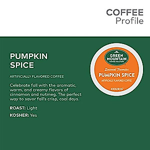 Green Mountain Coffee Roasters Seasonal Selections Pumpkin Spice, Keurig Single-Serve K-Cup Pods, Light Roast Cofee, 32 Count