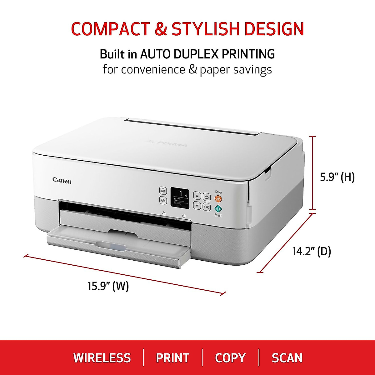 Canon PIXMA TS6420a All-in-One Wireless Inkjet Printer [Print,Copy,Scan], White