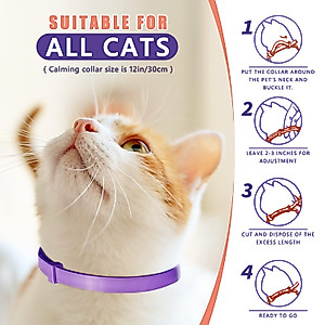 OCSOSO 3-Pack Pheromone Calming Collars for Cats Offers Long-Lasting Calming Relief - Ideal for Reducing Anxiety and Stress Related Behaviors!