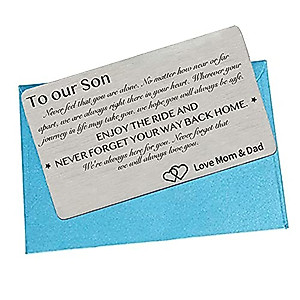 SUN IN SKY Son Wallet Card Gifts from Mom Dad Son Gifts from Mom Dad To My Son Wherever Your Journey In Life May Take You Always Be Safe Son Birthday Wedding Christmas Cards Small