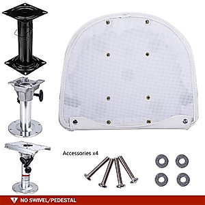 NESHULT Premium Captain Bucket Seat Boat Seat Sports Flip Up Boat Seat with Boat Seat Cover,White/Navy Blue