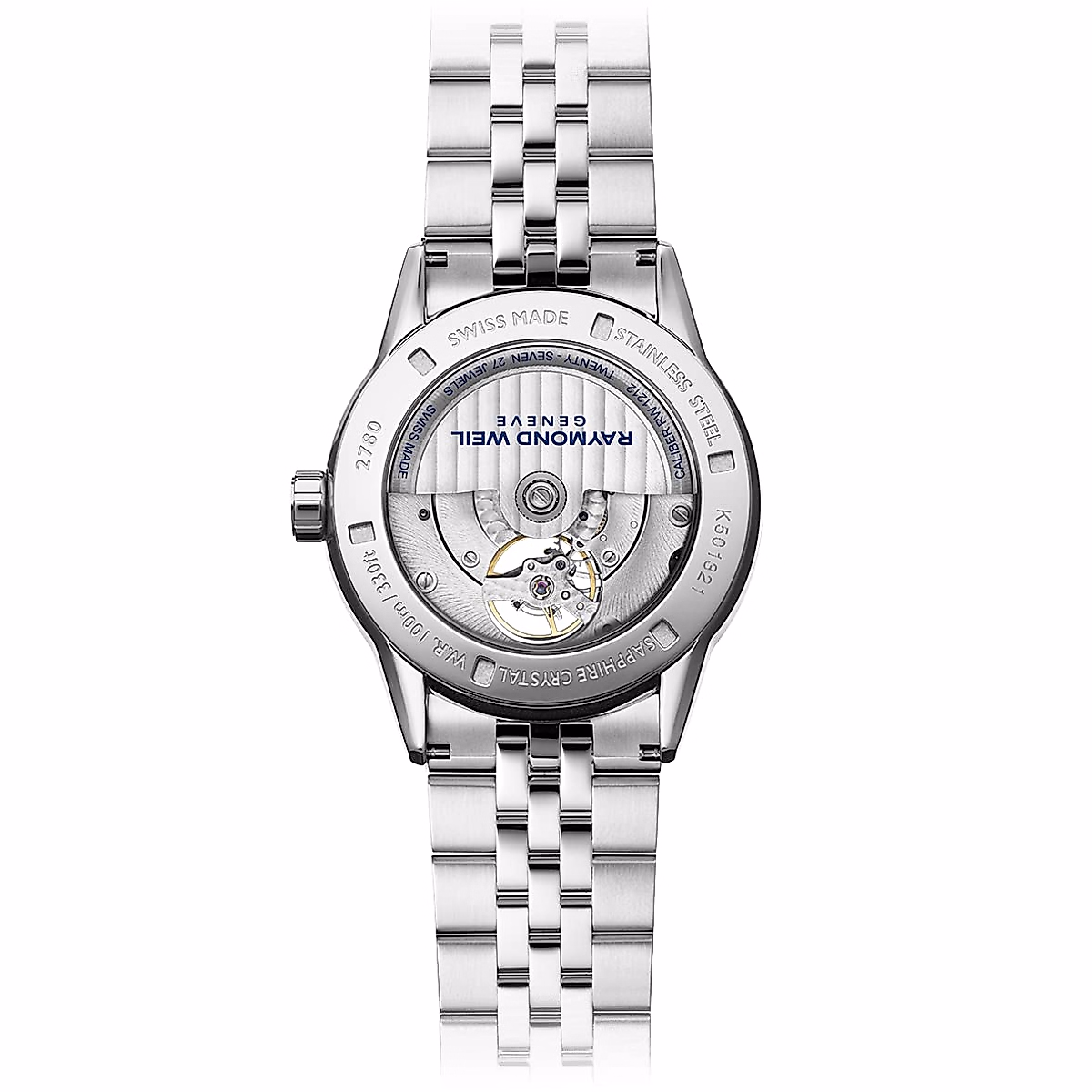 RAYMOND WEIL Freelancer Men's Automatic Watch, Calibre RW1212, Visible Balance Wheel, Green Dial with Indexes, Stainless Steel Bracelet, 42.5 mm (Model: 2780-ST-52001)