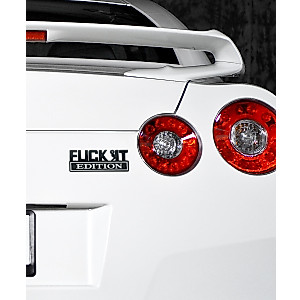 Zlirfy Fuck IT Edition Emblem for Car,Universal 3D Fender Badge Decal,Car Exterior Emblems Badge Letters Bumper Trunk Door Sticker Decoration 3D Sticker Decal(Black White)