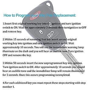 Compatible with 2008-2013 Dodge Avenger/2011-2013 Chrysler 200/2005-2007 Dodge Magnum/Charger/Chrysler 300/Grand Cherokee FCC:OHT692427AA KOBDT04A (Pack of 2)