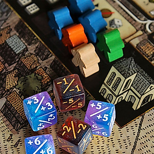 48 PCS Magic The Gathering Dice MTG Counter Dice Buff Tokens Dice Loyalty Starry Marble D6 Dice Compatible with CCG, Standard Card Gaming Accessories, 4 Styles