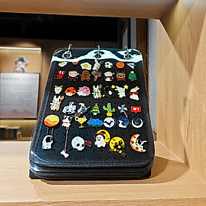 Mi Ya Mi Lai Enamel Pin Display Pages for 280+ Pins, Pin Collection Storage Calendar, Pin Display Stand with 6 Pages (Only Pin Holder,Without Any Accessories) (Black - 6 Page)
