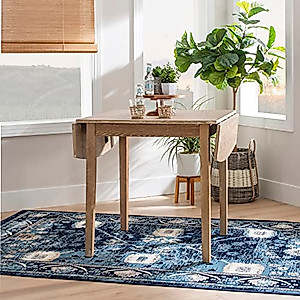 Linon Greywash 30" Square 30" X 48" Fully Extended Torino Drop Leaf Table