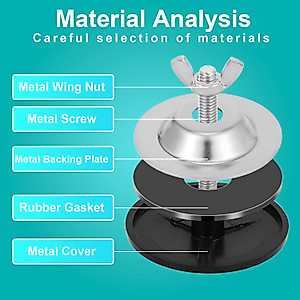 Sink Hole Cover Black, 2" Stainless Steel Kitchen Sink Hole Cap Faucet Hole Cover Leakproof Black Stopper Hole Cover for Sink Tap Hole Plug