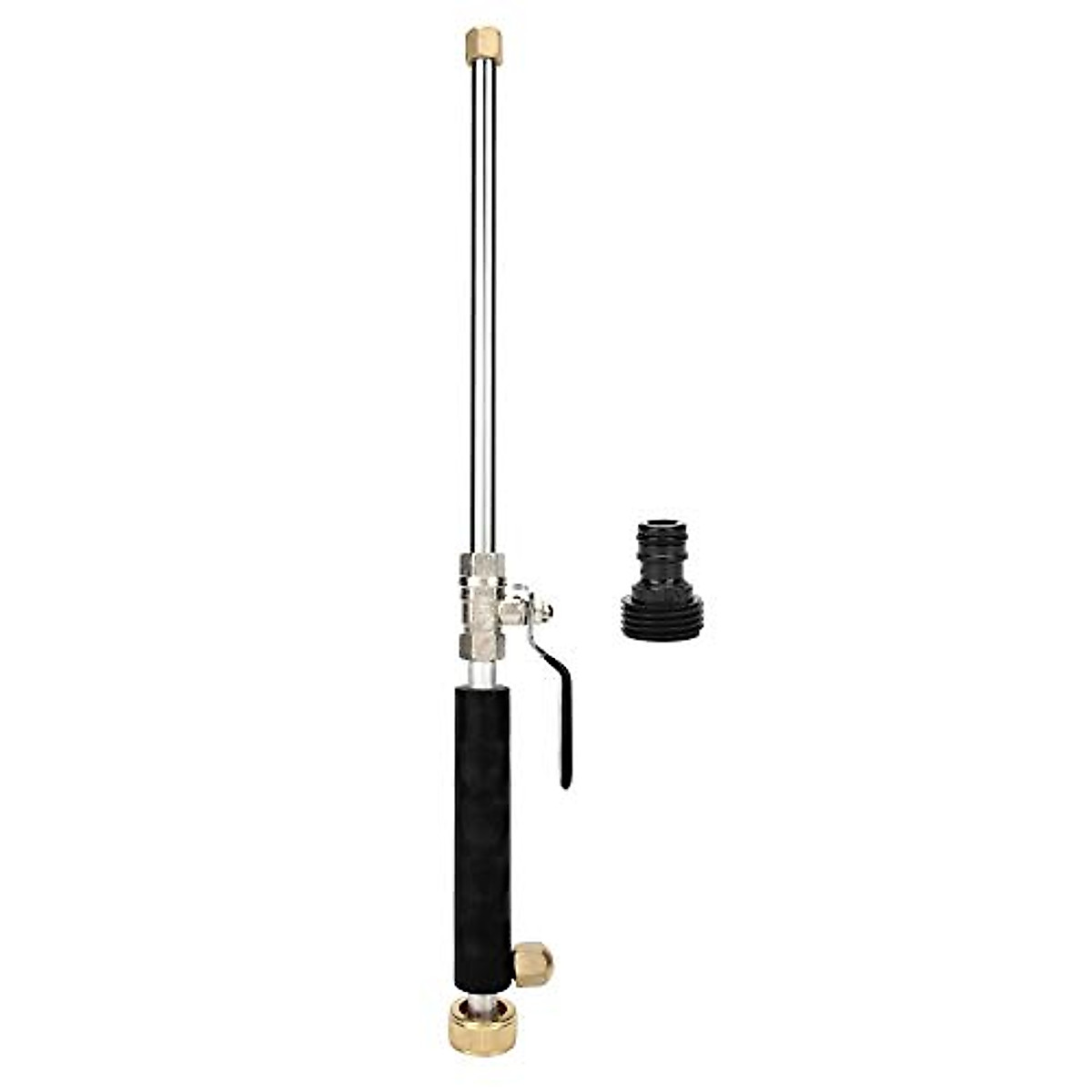 Car Water Spray Lance, Rustproof High Power Washer Wand Reliable for 3/4in Garden Hose(Black)