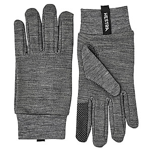 Hestra Merino Touch Point Liner - Touch Screen Compatible Liner for Additional Layering Or As A Thin Glove - Grey - 8