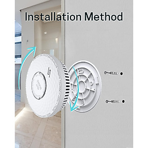 Ecoey 10-Year Smoke and Carbon Monoxide Detector, Dual Sensor Smoke CO Alarm with Built-in Battery and Silence Function,FJ183-A,4 Packs