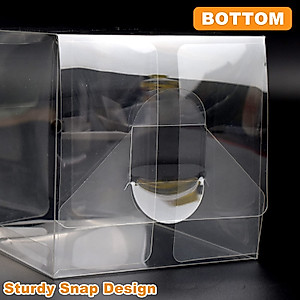 4x4x4 Inches Transparent Apple Box With Hole,30 PCS Caramel Apples Clear Boxes Candy Apple PET Boxes for Candy Making