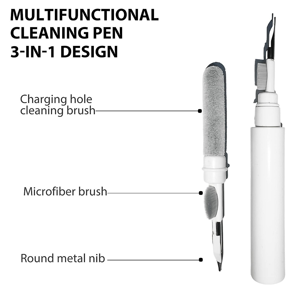 SKPY Case for Google Pixel Buds Pro with Snap Switch Security Clip, with Cleaning Pen Protective Black Pixel Buds Pro Case with Carabiner & Lanyard