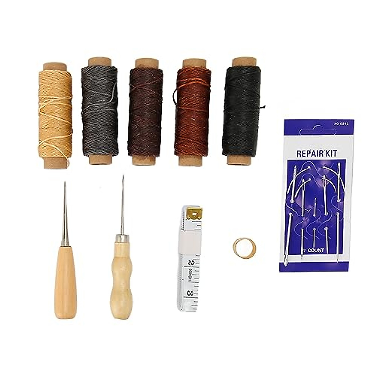Leather Repair Kit Tape Measure Waxed Thread Leather Working Kit DIY for Leather Craft