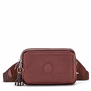 Kipling Womens WomenÂ’s Abanu Multi Bag, Lightweight, Adjustable Nylon Waist Pack With Multi-compartment Crossbody Bag, Mahogany, 7.5 L x 5 H 3.25 D US