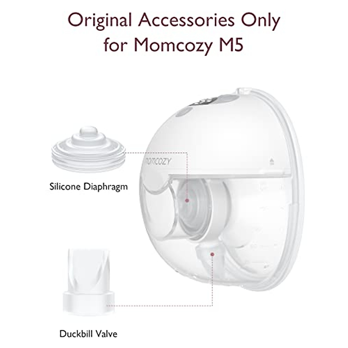Momcozy Duckbill Valves & Silicone Diaphragm Compatible with Momcozy M5. Original Momcozy M5 Breast Pump Replacement Accessories, 1 Pack