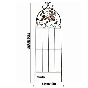 HZSCL Beautiful Retro Style Metal Fence Trellis, Garden Trellises for Climbing Plants, 53 Inch Tall, Gardening Vines Plant Support for Flower Rose Climbing
