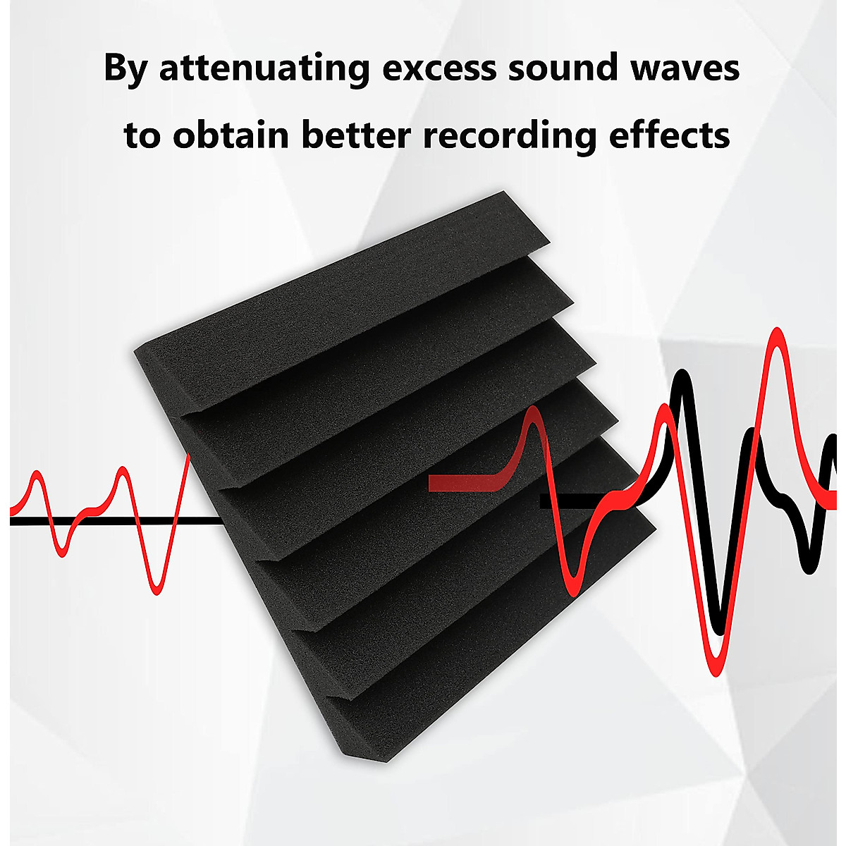 Heavyoff 12 Pack Acoustic Foam Panels Studio Soundproofing Wedges 10"x10"x2" Noise Dampening Sound Insulation for Home Ceiling, White