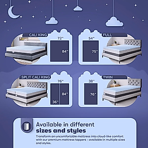 Celestial Sleep Memory Foam Mattress Topper, Cool Gel Infused, CertiPUR-US, 2 inch Medium Soft - King