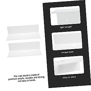 LIFKICH 2pcs Speaker Stand Wall Floating Shelves Wall Bracket Wall Mount Stand Wall Mounts Speaker Mount Speaker Wall Shelf Wall Mount Shelves Small Wall Shelf Modern Shelf Acrylic White